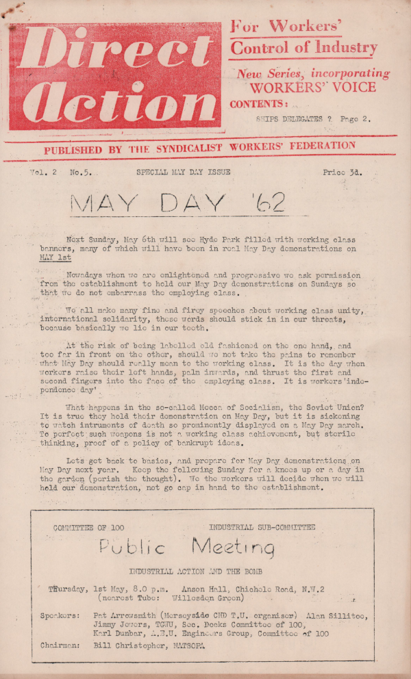 Direct Action (SWF): Vol 2 #05 May 1962 | libcom.org
